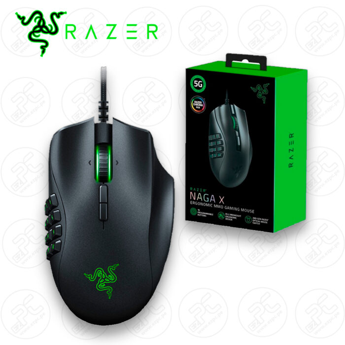 MOUSE RAZER NAGA X MMO 18K DPI 16 BOTONES CHROMA BLACK (RZ01-03590100 ...