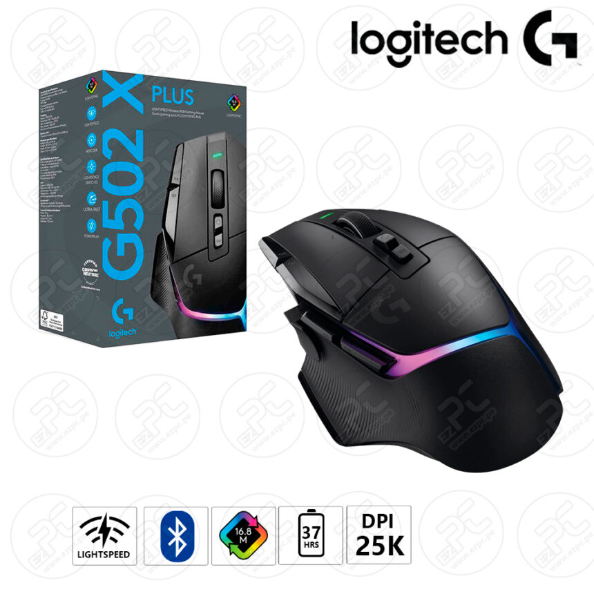 MOUSE LOGITECH G502 X PLUS LIGHTSPEED WIRELESS 25K DPI LIGHTSYNC RGB ...