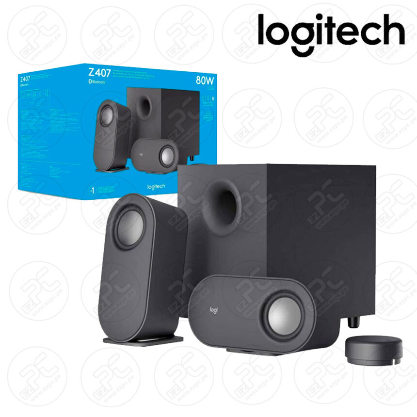 PARLANTE LOGITECH Z407 SUBWOOFER DIGITAL 2.1 BLACK (980-001347)