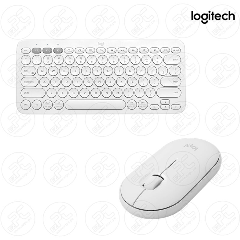 KIT LOGITECH TECLADO K380 WHITE (920-009595) + MOUSE PEBBLE M350 WHITE ...
